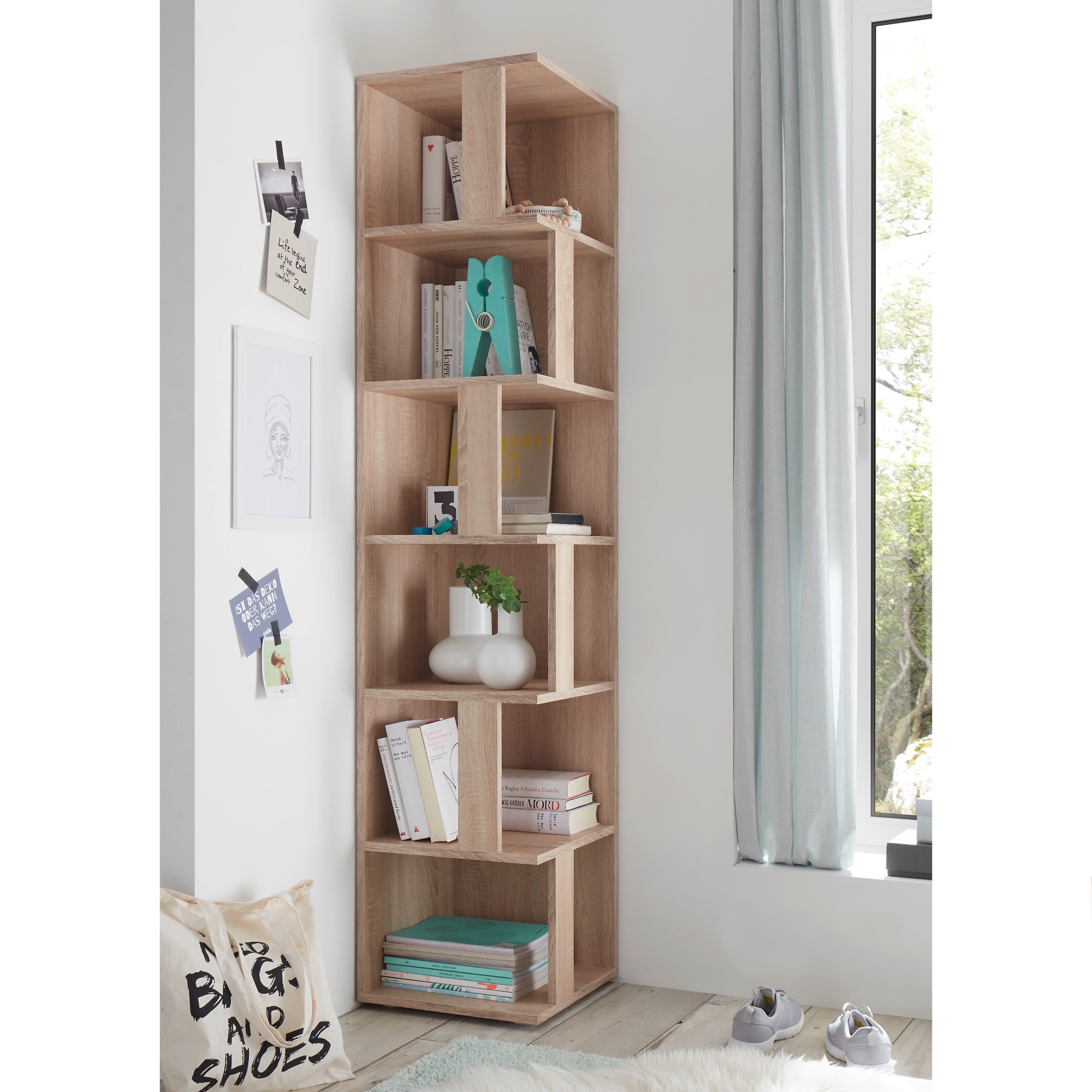 Regál CORNER SHELF dub sonoma | Sconto