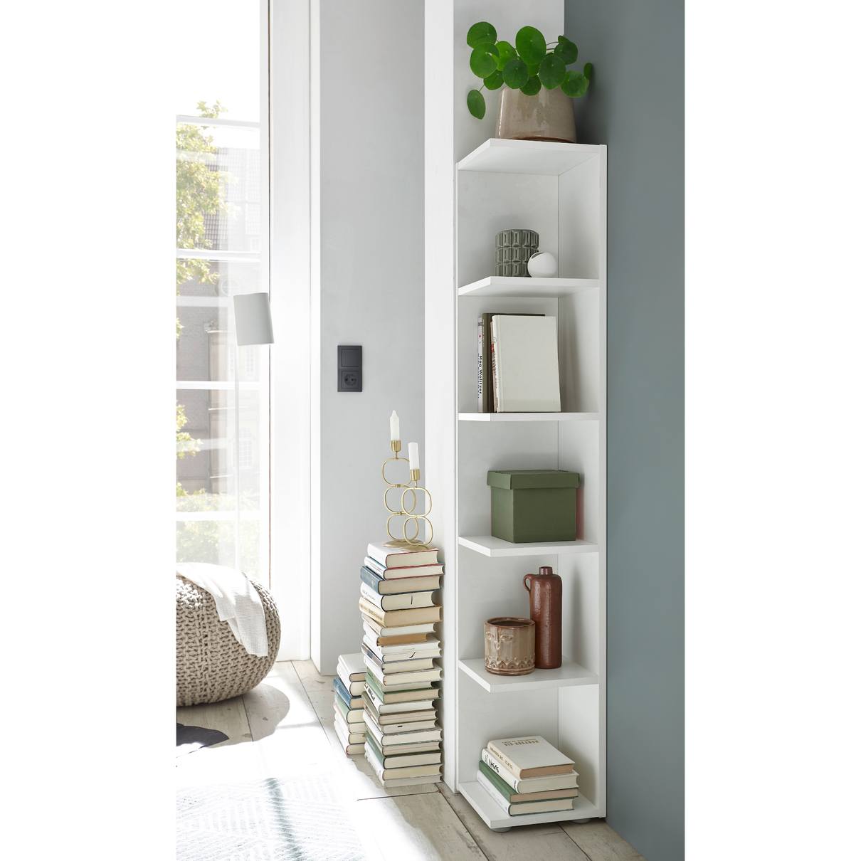 Regál CORNER LIGHT bílá | Sconto