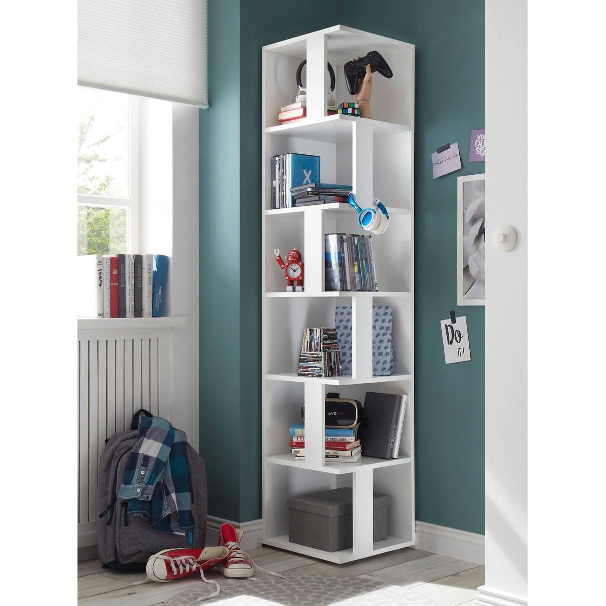 Regál CORNER SHELF bílá | Sconto