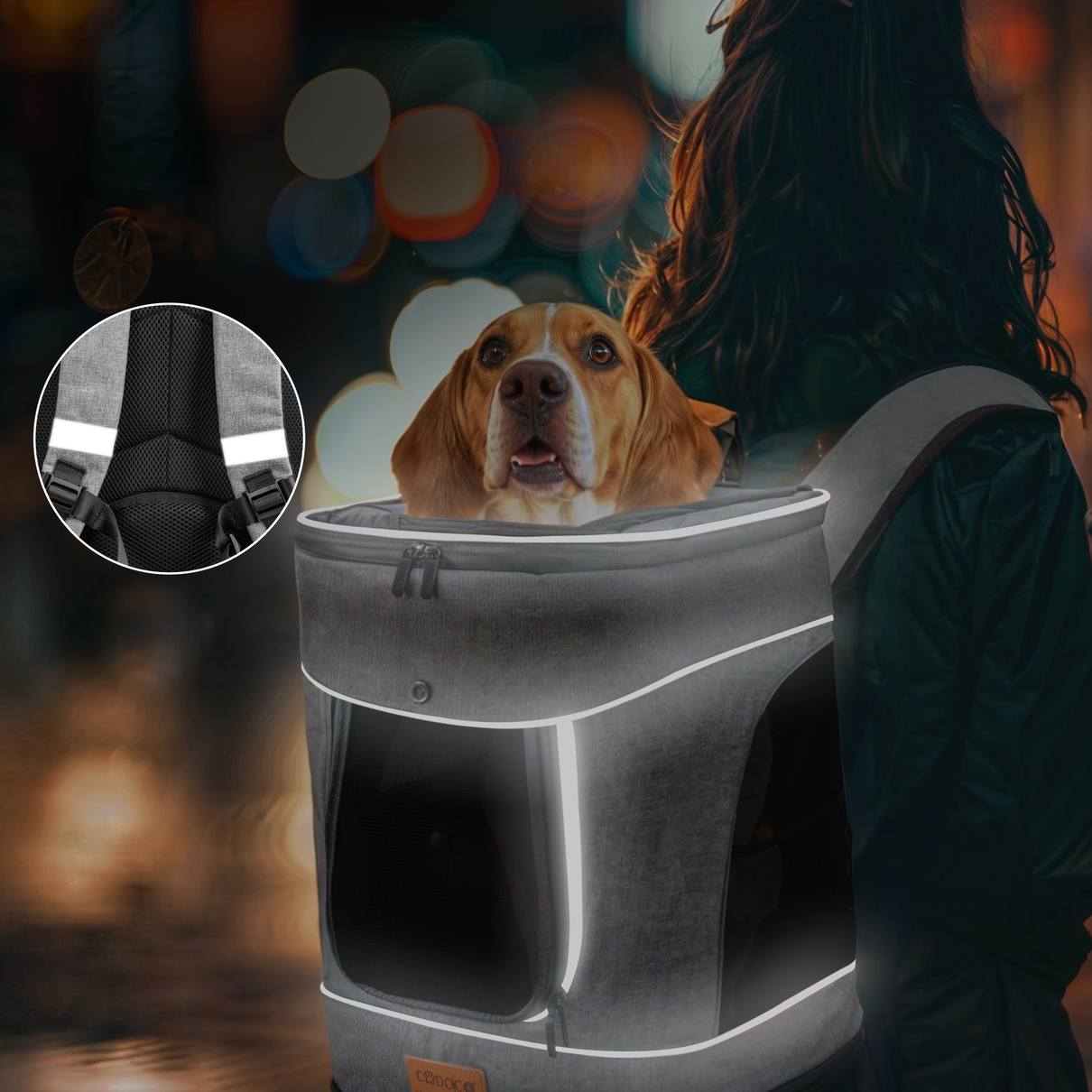 Batoh pro zvířata MEOW 1 šedá | Sconto