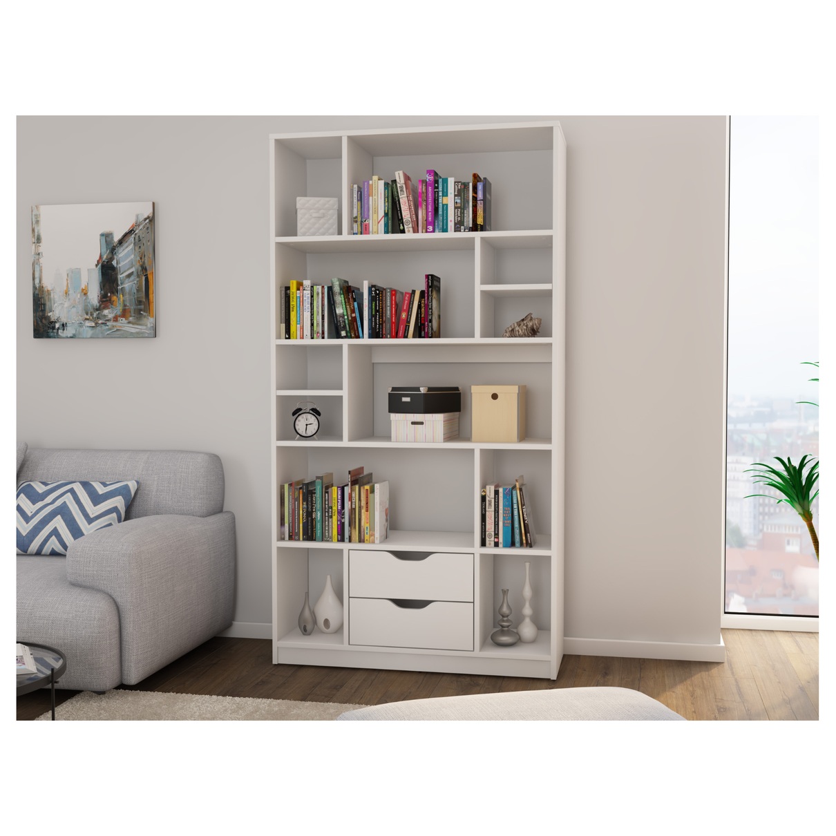 Knihovna STEN 1 bílá | Sconto