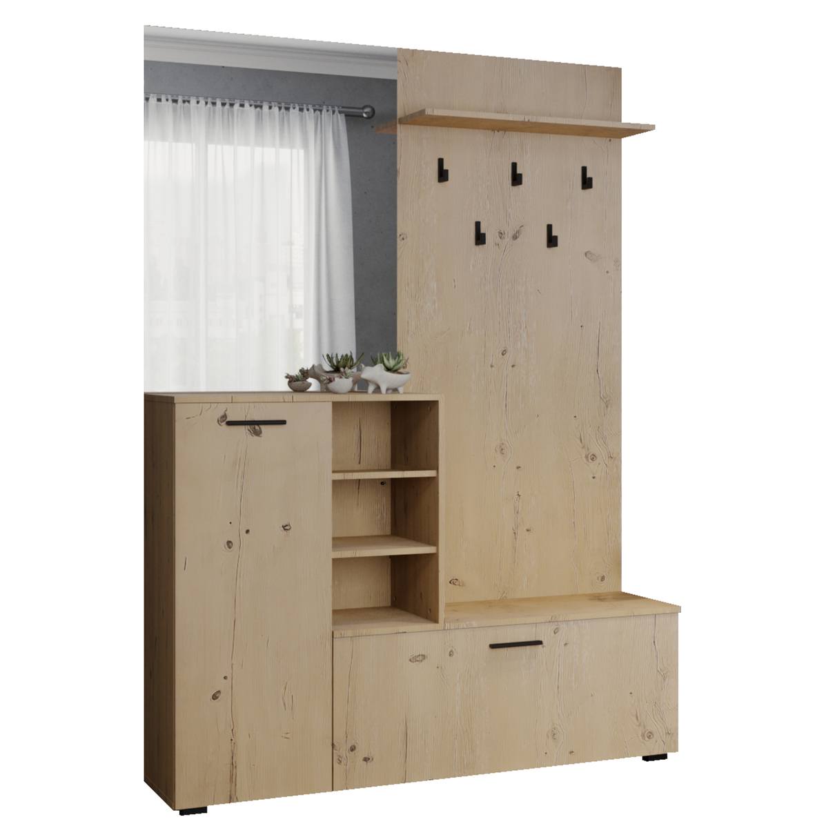Předsíňová sestava VENATA borovice antická/bílá | Sconto
